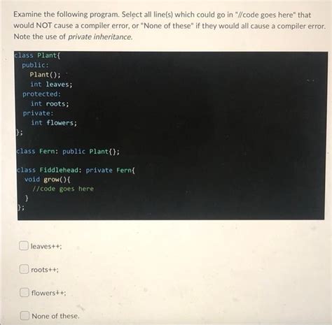 Solved Examine The Following Program Select All Lines