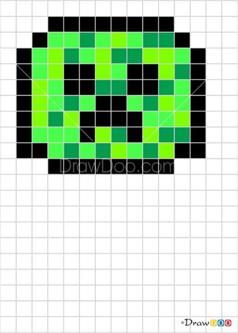 Minecraft Creeper Pixel Art Grid