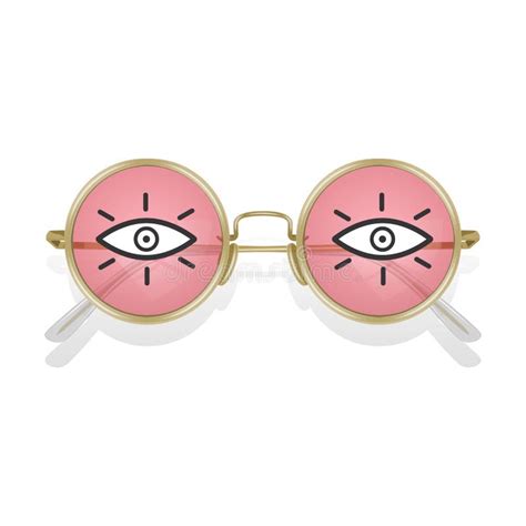 Realistic Sunglass With Colored Frames Vector Illustration Stock