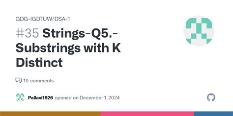Strings Q5 Substrings With K Distinct · Issue 35 · Gdg Igdtuwdsa 1
