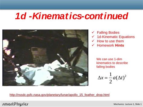 Pdf Falling Bodies 1d Kinematic Equations How To Use Them Springer Phys1500 Lectures