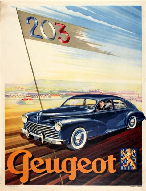 Peugeot France 1948 Advertising Posters 104x795