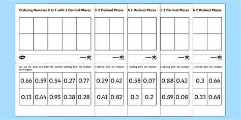 Ordering Decimals Ks2 Numbers 0 1 With 2 Decimal Places