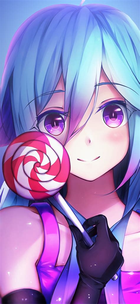 1125x2436 Anime Girl Cute Rainbows And Lolipop Iphone Xsiphone 10
