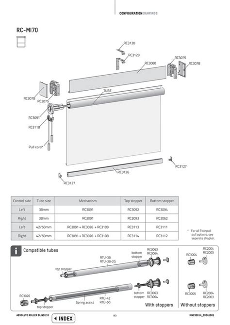 Coulisse Configuration Drawing For Absolute Roller Blind Page 82 83