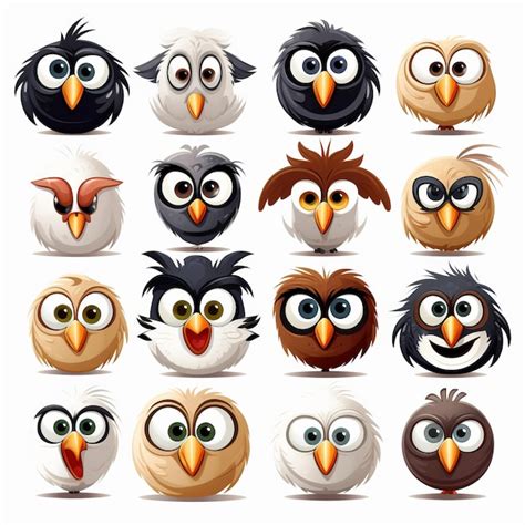 Premium Ai Image Fanciful Avian Fantasia Whimsical Icon Collection For Mobile App Avatars With