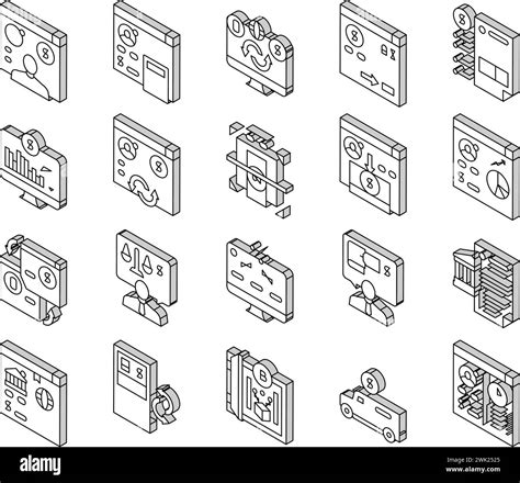 Cash Services Bank Collection Isometric Icons Set Vector Stock Vector Image And Art Alamy