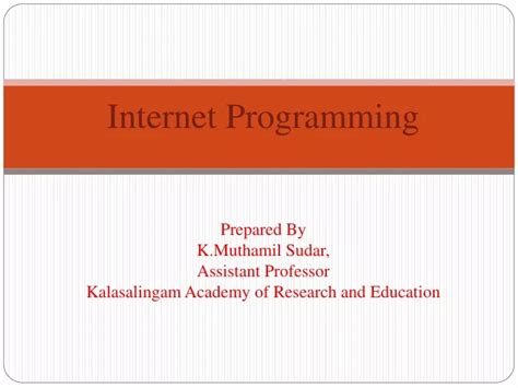 Ppt Comprehensive Internet Programming Course Powerpoint Presentation