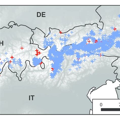 Altitudinal Distribution Of Permafrost Index Areas In The Alps