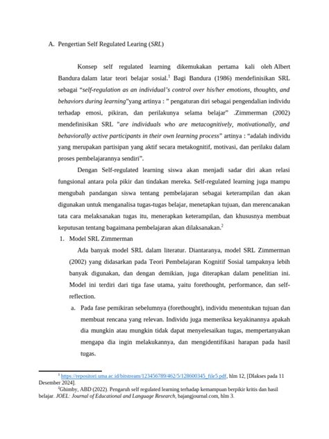 Pengertian Self Regulated Learing Pdf