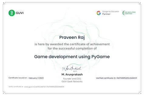 Praveen Raj On Linkedin Guvi Pygame Gamedevelopment