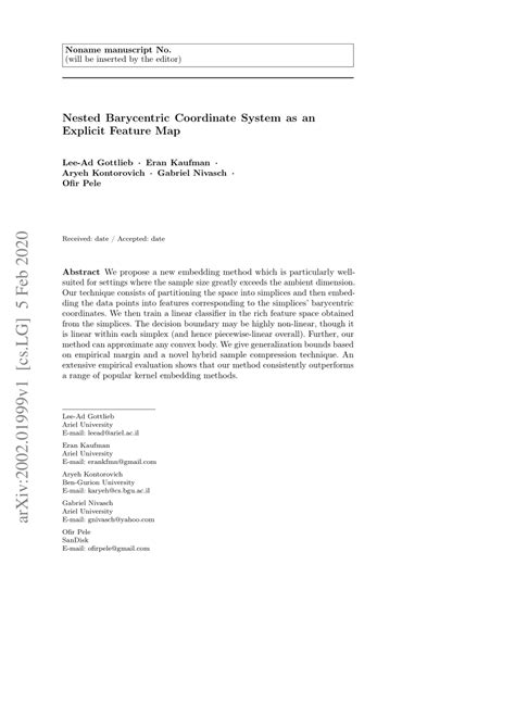 Pdf Nested Barycentric Coordinate System As An Explicit Feature Map
