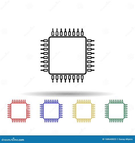 Cpu Multi Color Style Icon Simple Thin Line Outline Vector Of