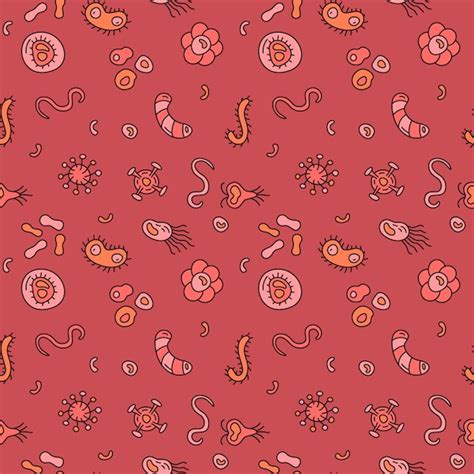 Premium Vector Microorganisms Microbiology Science Concept Red