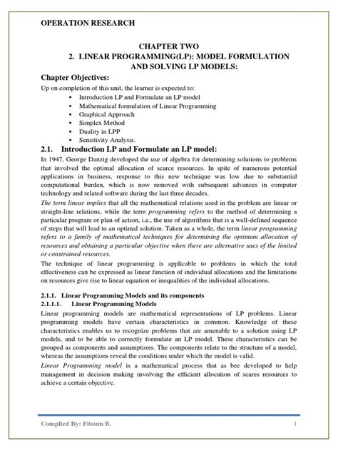 Or Ch 2 Pdf Linear Programming Mathematical Optimization