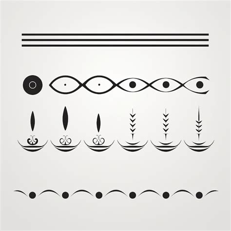 Premium Photo Black Linear Page Dividers Elements On White Background