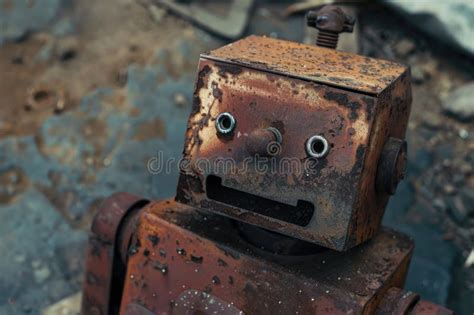 Rusty Robot In An Apocalyptic Scene Stock Photo Image Of Science Dystopia 364267466