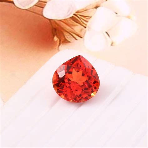 Ceylon Mandarin Orange Sapphire 11mm Heart Cut Gemstone Etsy