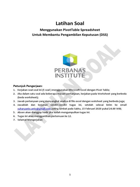 Soal Pivottable Pdf