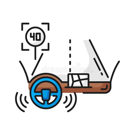 Driverless Autonomous Self Driving Car Speed Limit Stock Vector Illustration Of Automatic