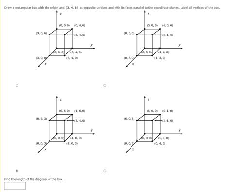 Solved Find The Length Of The Diagonal Of The Box