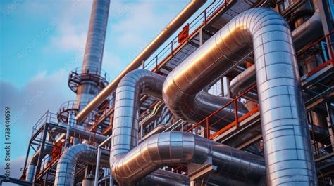 Structures Of Industry Pipeline And Pipe Rack In An Industrial Plant Setting Generative Ai