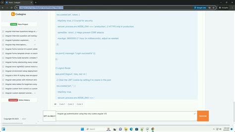 Angular Jwt Authentication Using Only Cookie Angular V13 Youtube