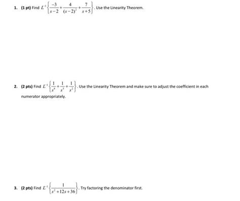 Solved 1 1 Pt Find L−1 S−2−3s−224s57 Use The