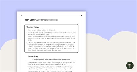 Body Scan Guided Meditation Script Teach Starter