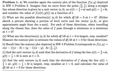 Solved Problem A We Consider Again The Contour Plot Of Chegg Com