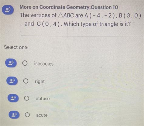 [answered] The Vertices Of Triangle Abc Are A 4 2 B 3 0 And C Kunduz