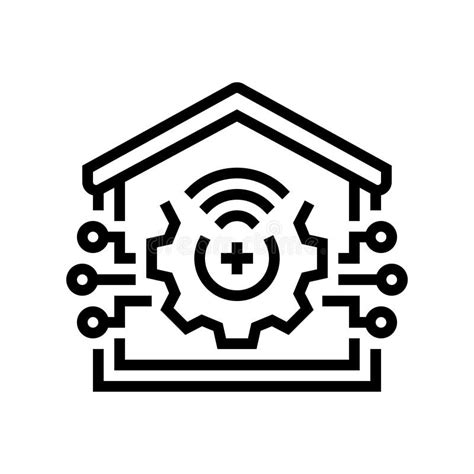 Smart Home Automation Industry Line Icon Vector Illustration Stock Illustration Illustration
