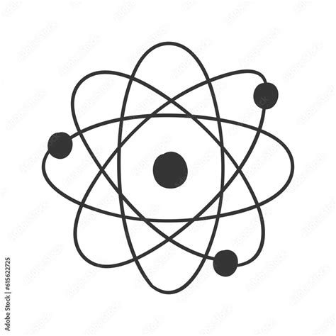 Atom Science Icon Silhouette Illustration Atomic Energy Vector Graphic Pictogram Symbol Clip
