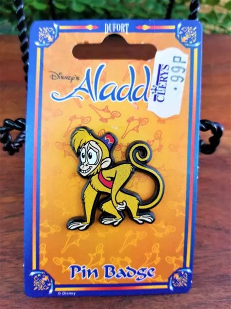 VINTAGE ALADDIN ABU Monkey Walt Disney Film PIN Badge Dufort Sons UK Collect PicClick UK