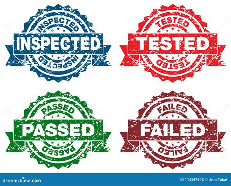 Inspected Tested Passed Failed Stamps Stock Vector Illustration Of