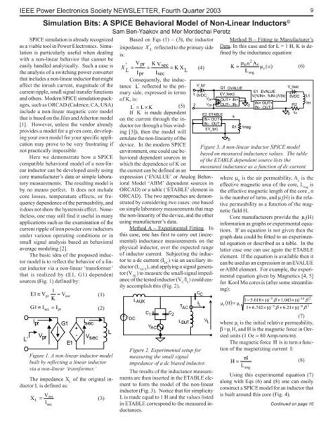 Simulation Bits A Spice Behavioral Model Of Non Linear InductorsÂ©