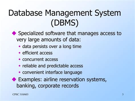 ppt cpsc 310 database systems cpsc 603 database systems and applications powerpoint