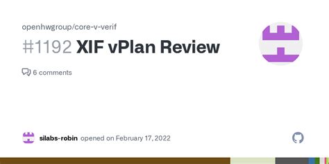 Xif Vplan Review · Issue 1192 · Openhwgroupcore V Verif · Github