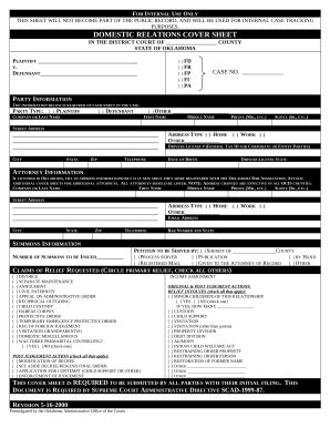 Oklahoma Domestic Doc Template PdfFiller