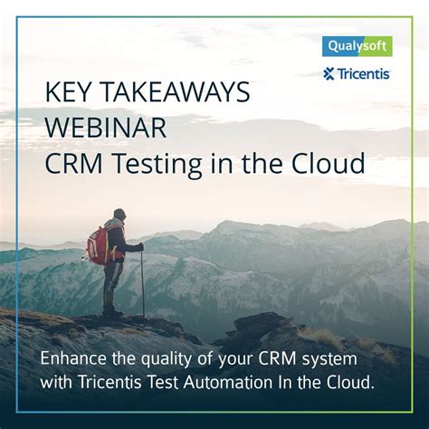 Qualysoft On Linkedin Webinar Crm Testing In The Cloud With Tricentis Test Automation