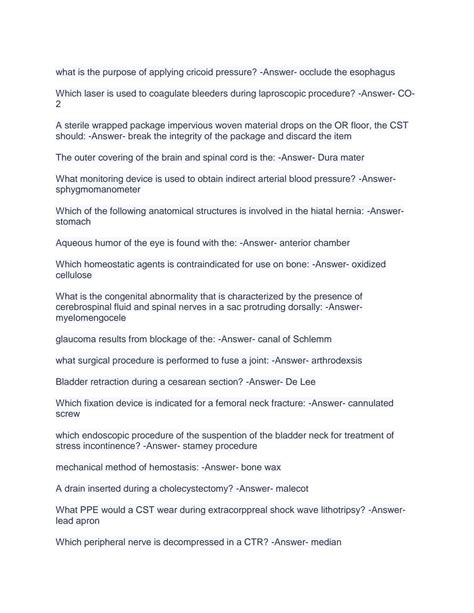 SOLUTION Cst Certification Review Questions With Complete Answers Studypool