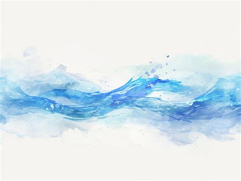 Watercolor Blue Wave Background Blue Watercolour Simple Water Waves
