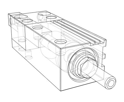 Abstract Industry Object Concept Vector Manufacturing Blueprint Wire
