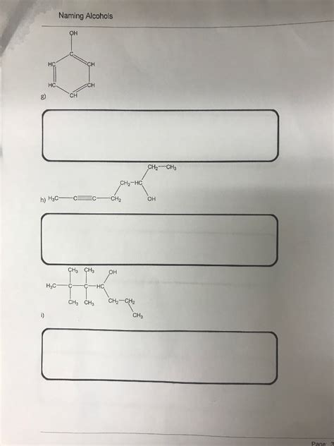 Solved Naming Alcohols он HC нс сн CH CH h HaC CH HC Chegg com