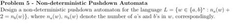 Solved Problem 5 Non Deterministic Pushdown Automata