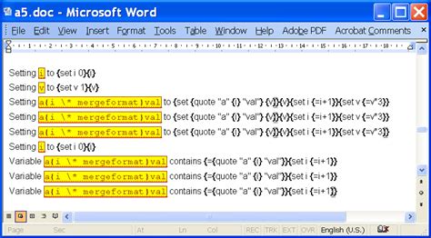 MS Word Field Formulas Creating Arrays And Computing Dates Using Excel