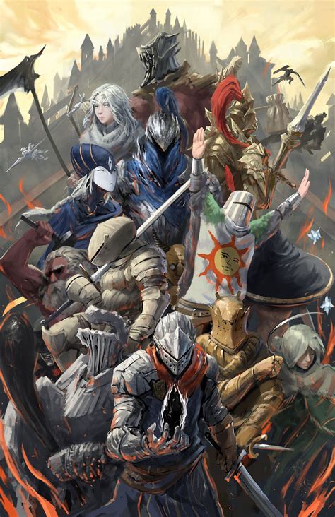Dark Souls Characters Video Game Art Poster Etsy Uk