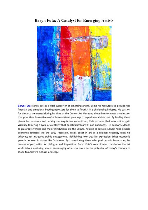 Baryn Futa A Catalyst For Emerging Artists Pdf