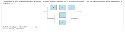 Solved Consider The System Shown Below Where The Reliability Chegg
