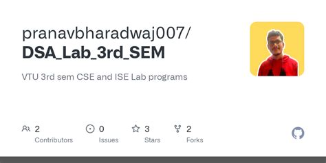 github pranavbharadwaj007 dsa lab 3rd sem vtu 3rd sem cse and ise